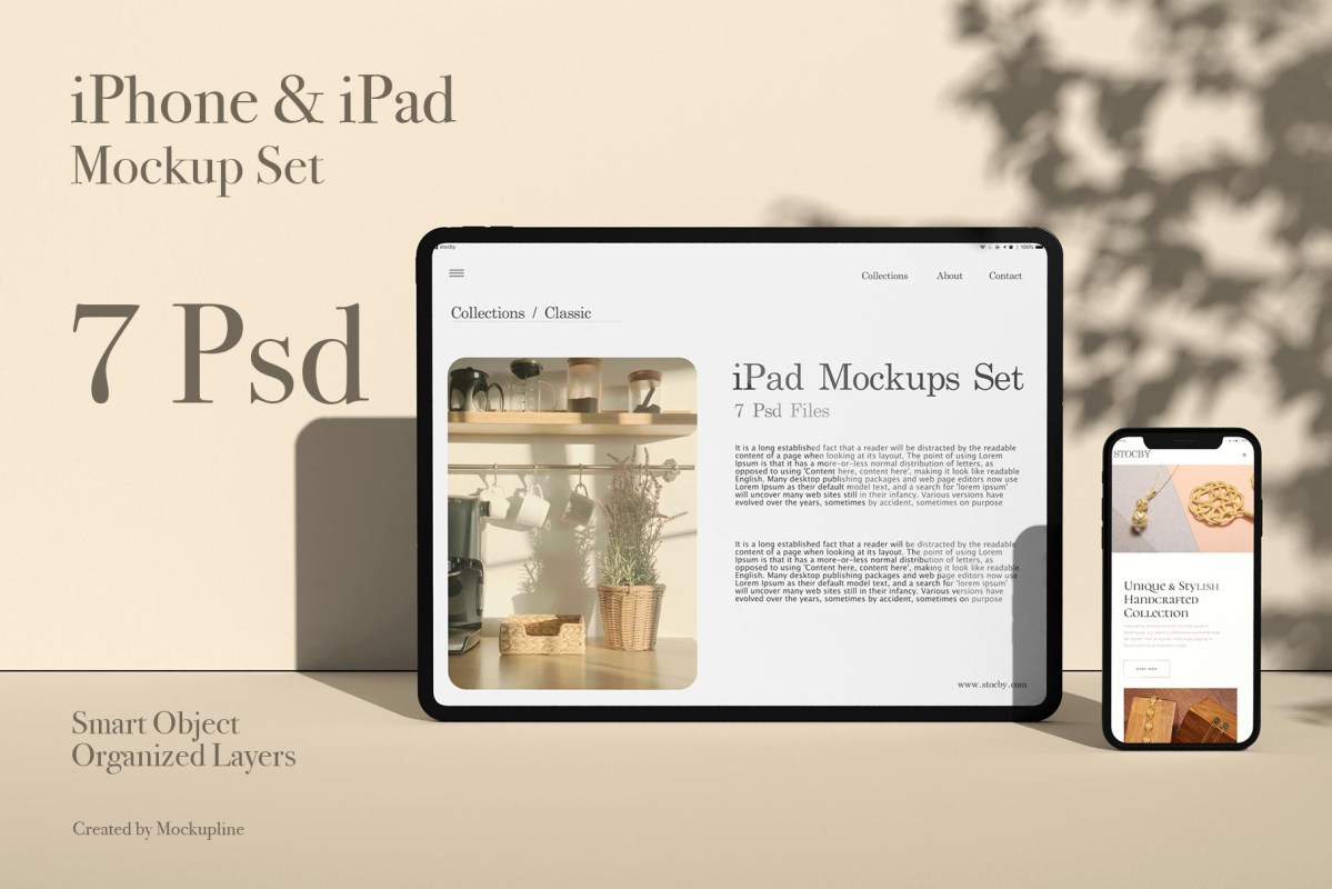 iPhone & iPad Mockup Set - Mockup Line - Premium Mockup Templates