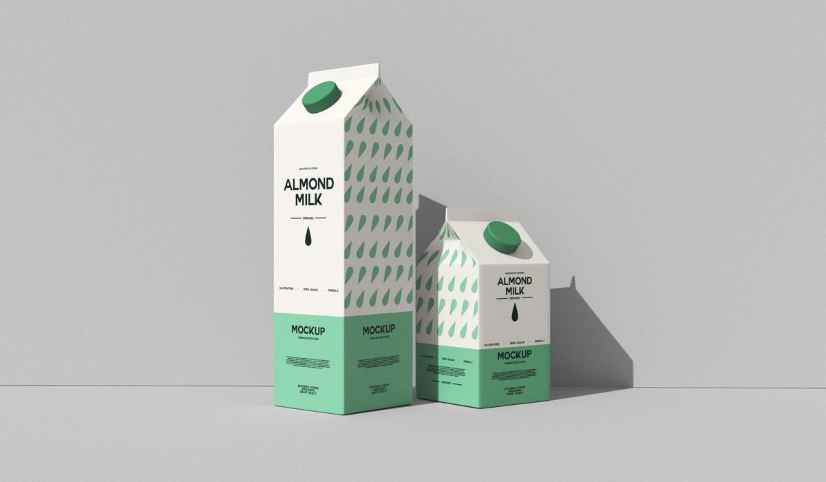 Milk Box Mockup Set - Mockup Line - Premium Mockup Templates
