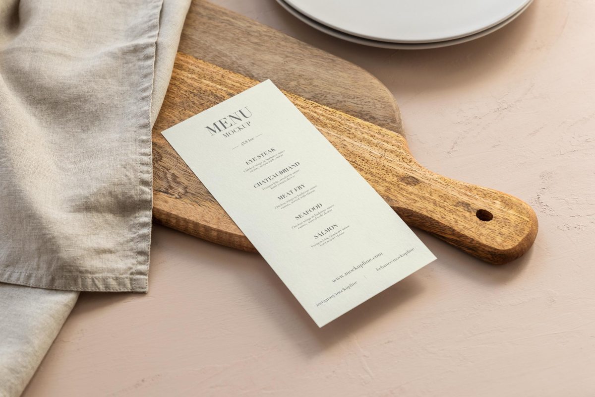 Menu Card Mockup - Mockup Line - Premium Mockup Templates