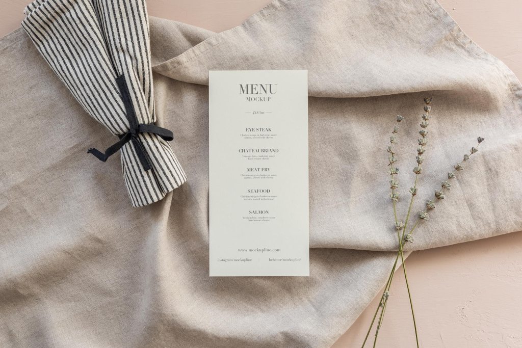 Menu Card Mockup - Mockup Line - Premium Mockup Templates