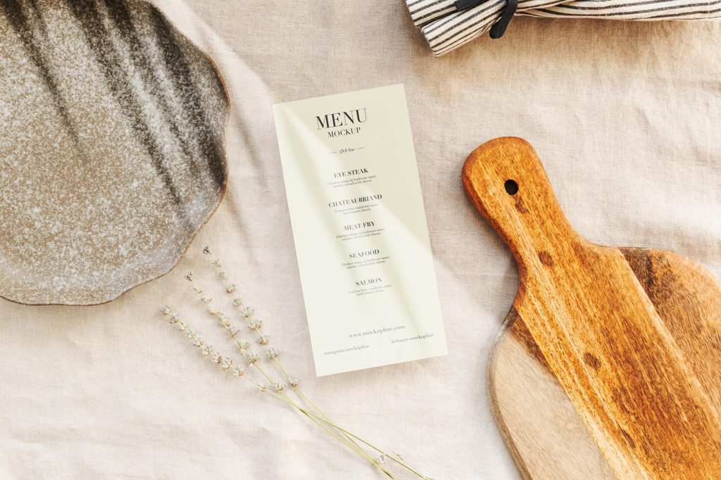 Menu Card Mockup - Mockup Line - Premium Mockup Templates