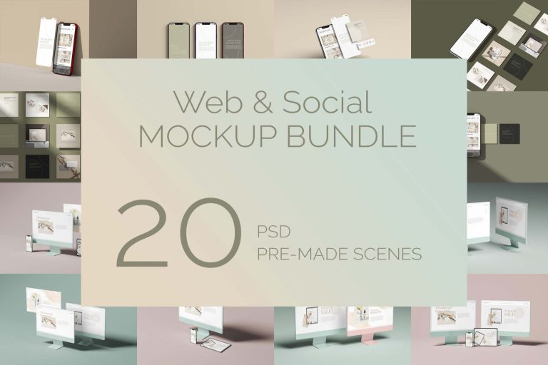 Web & Social Media Mockup - Mockup Line - Premium Mockup Templates
