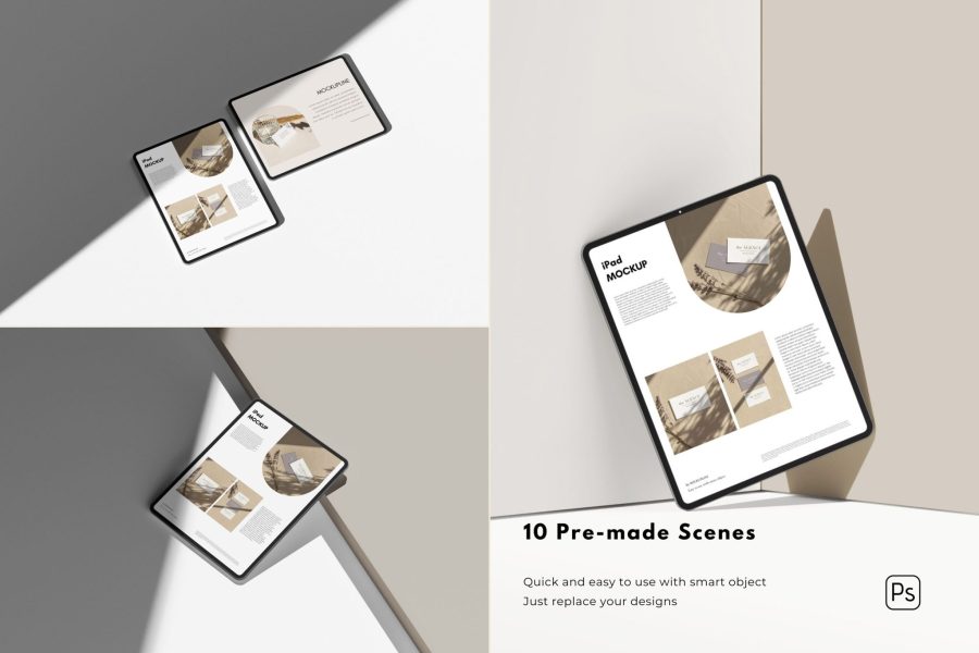 Minimal iPad Mockup Set - Mockup Line - Premium Mockup Templates