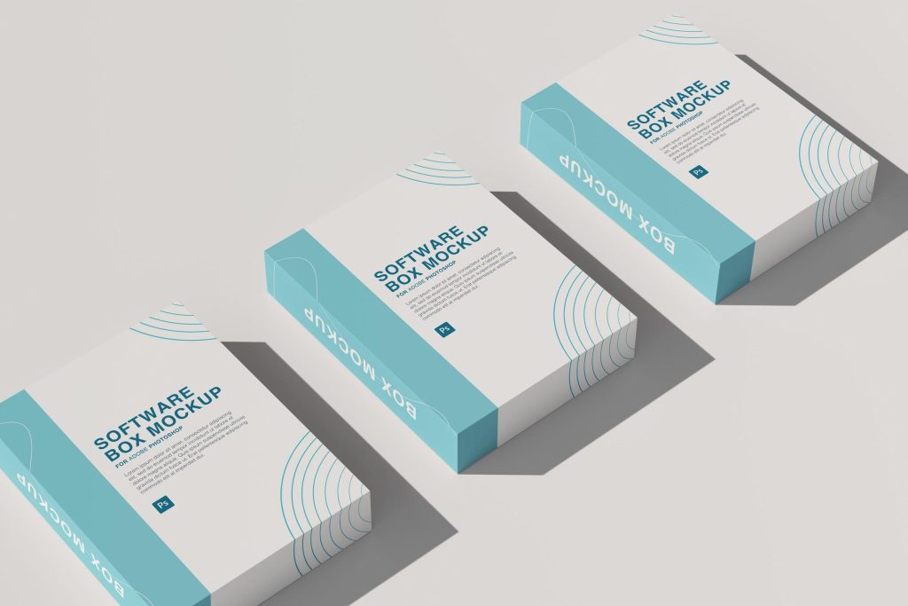 Software Box Mockup Set - Mockup Line - Premium Mockup Templates