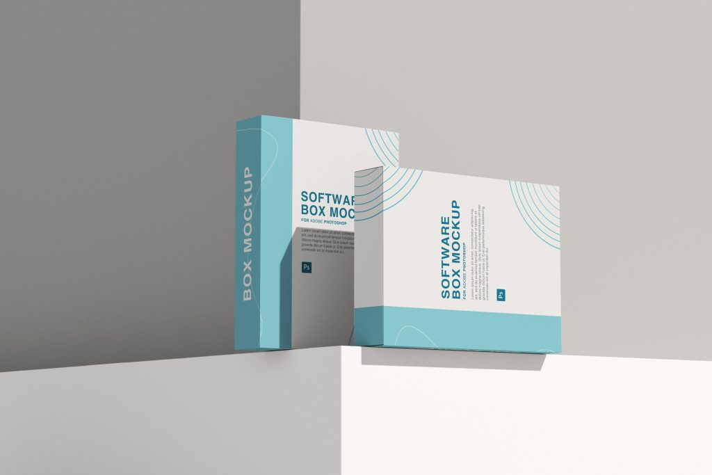 Software Box Mockup Set - Mockup Line - Premium Mockup Templates