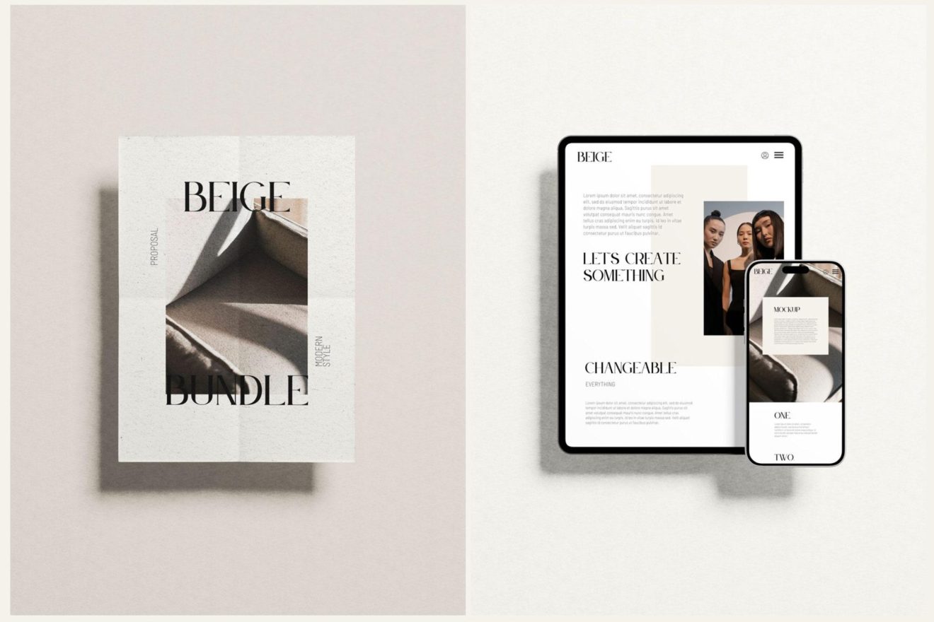 Beige Branding Mockup Bundle - Mockup Line