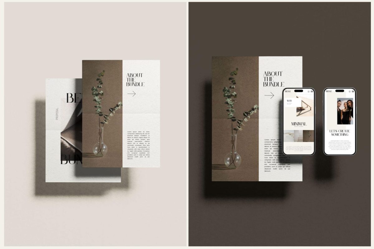 Beige Branding Mockup Bundle - Mockup Line