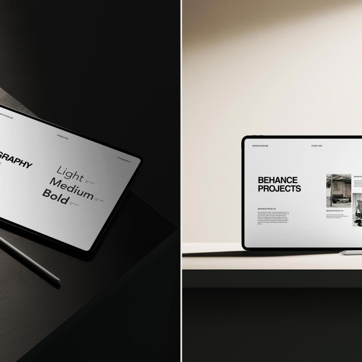 Dark iPad Mockup Collection - Mockup Line