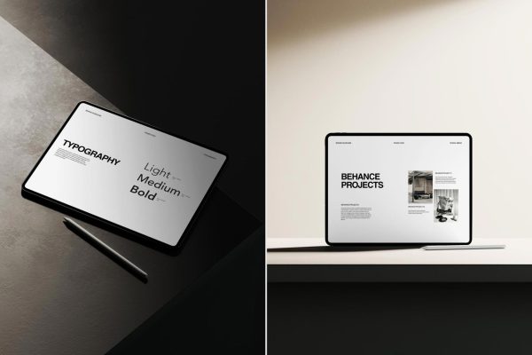 Dark iPad Mockup Collection - Mockup Line