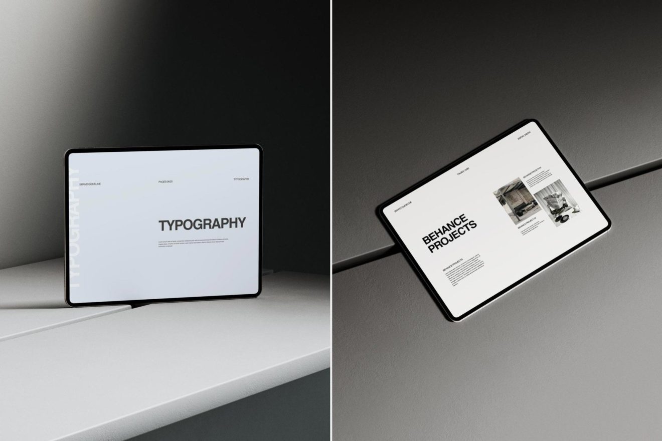 Dark iPad Mockup Collection - Mockup Line