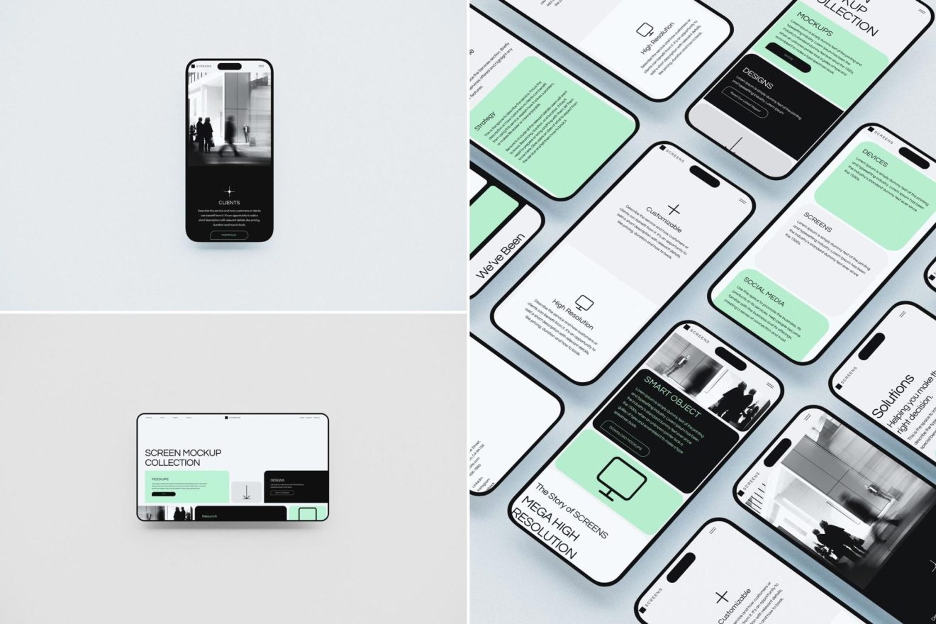 Screen Mockup Collection - Mockup Line