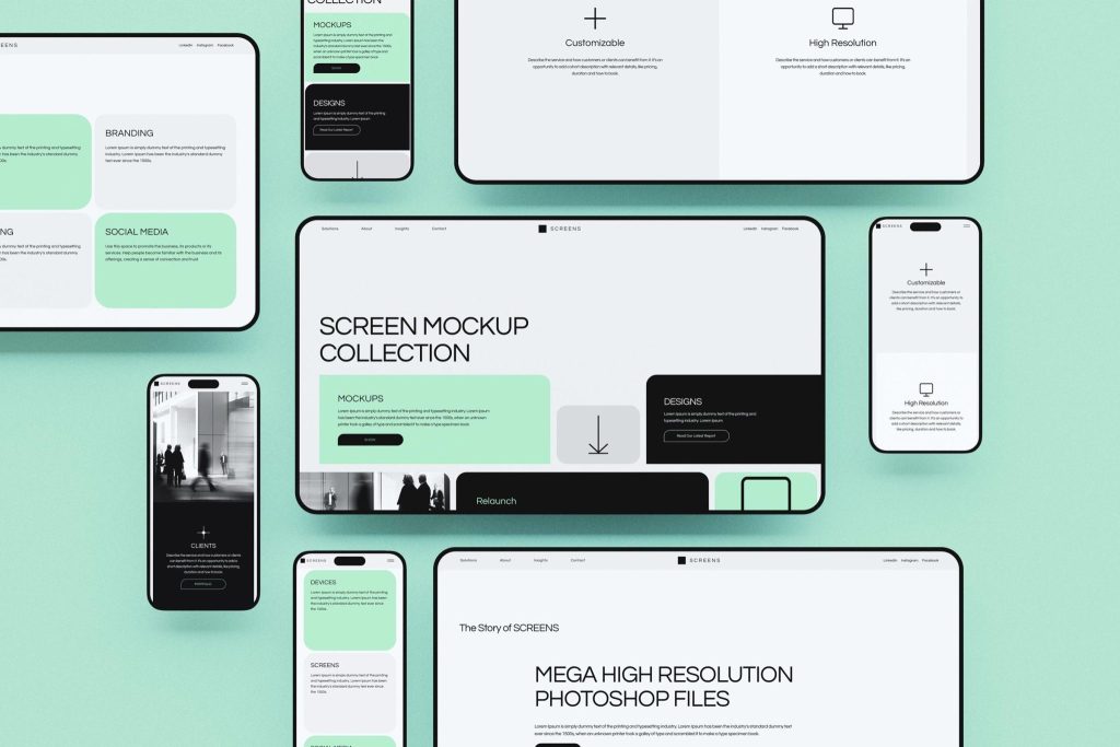 Screen Mockup Collection - Mockup Line