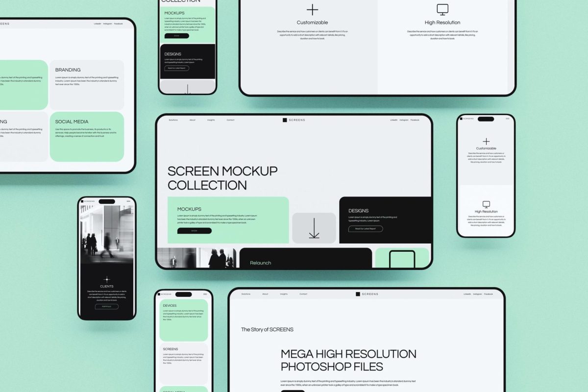 Screen Mockup Collection - Mockup Line