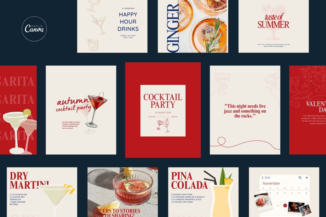 Ginger Bar Canva Post Templates - Mockup Line - Premium Mockup Templates