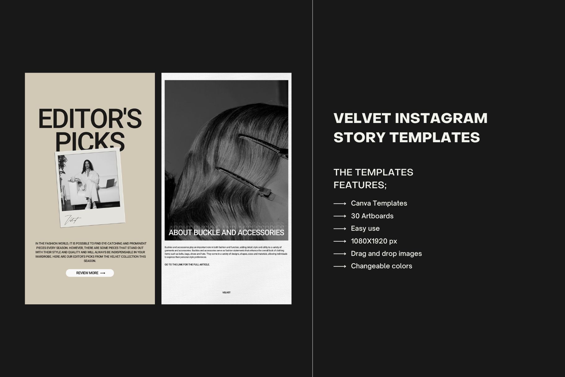 Velvet Instagram Story Templates - Mockup Line - Premium Mockup Templates